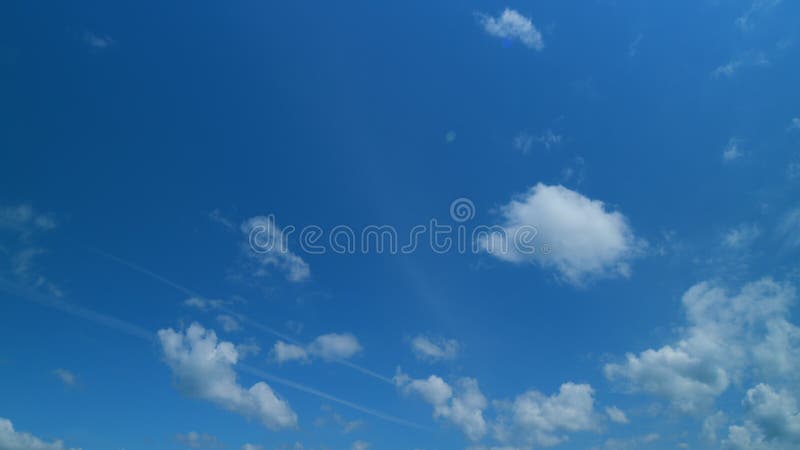 Cloudscape with Various Cloud Types on Background of Blue Sky. Semi ...