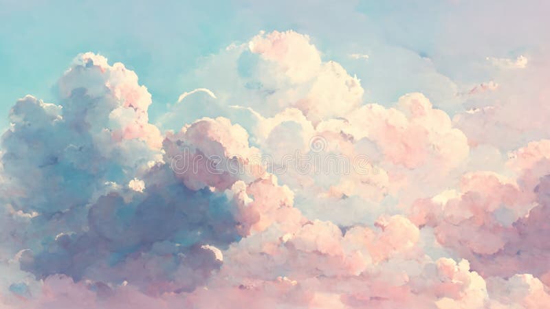Cloudscape with Vibrant Pastel Colors, Calming Background Stock ...