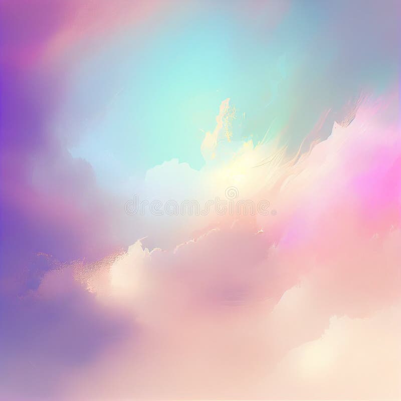 Cloudscape with Vibrant Pastel Colours, Calming Background Stock ...