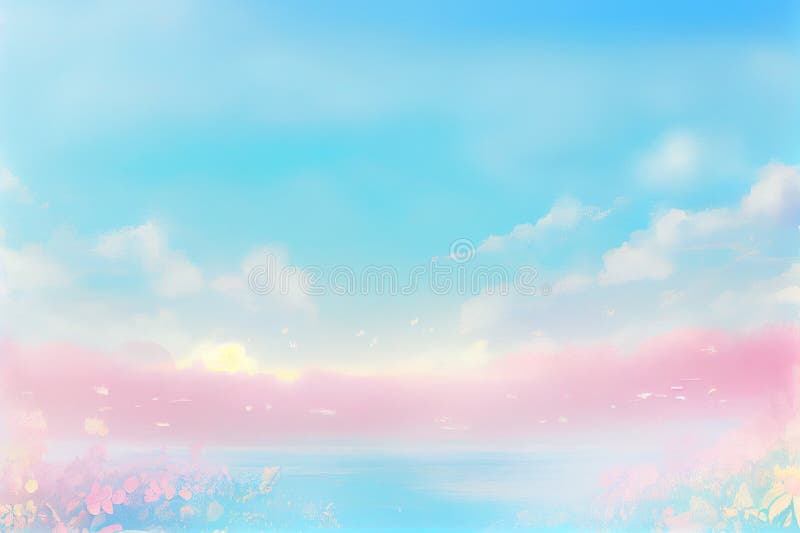 Cloudscape with Vibrant Pastel Colours, Calming Background Stock ...