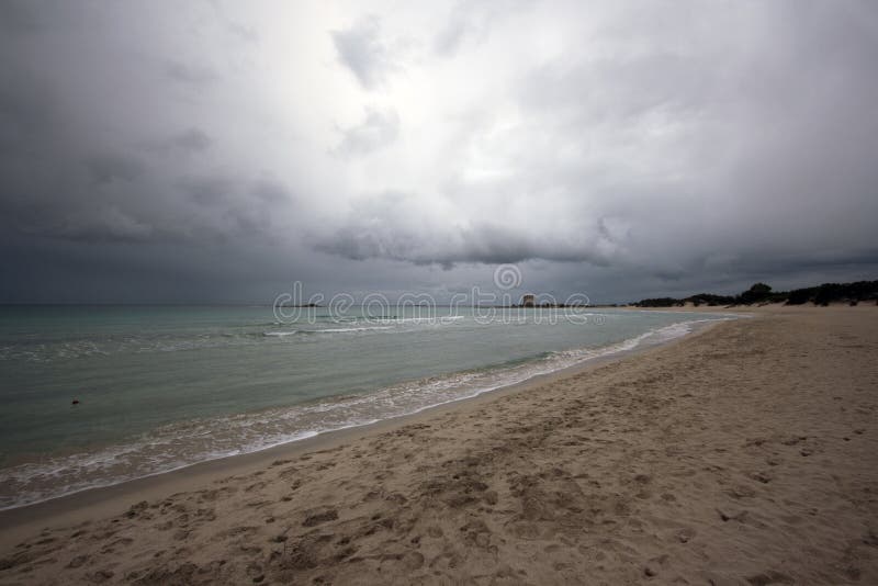 Cloudy beach stock photo. Image of beautiful, ocean, horizon - 84184726