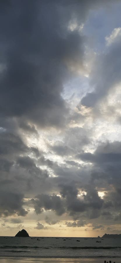 Cloudy Beach before Raining Stock Photo - Image of east, electricity ...