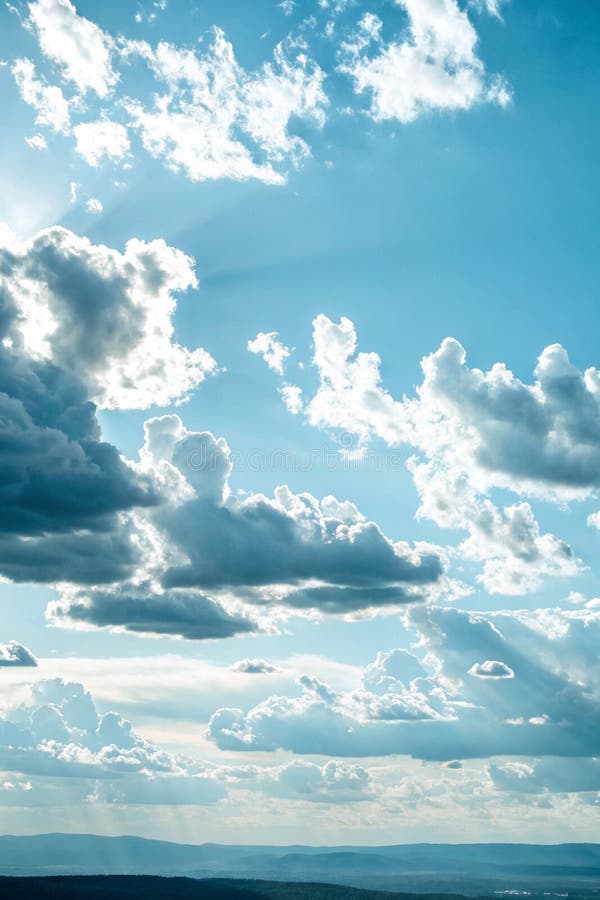 Cloudy blue sky background stock illustration. Illustration of sunshine ...