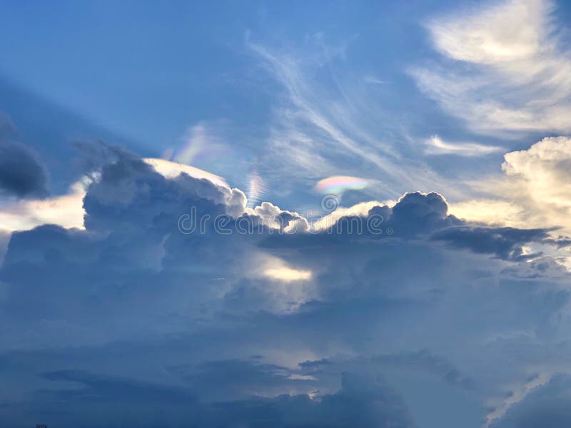 The Cloudy Blue Sky after the Rain Stock Photo - Image of cloudscape ...