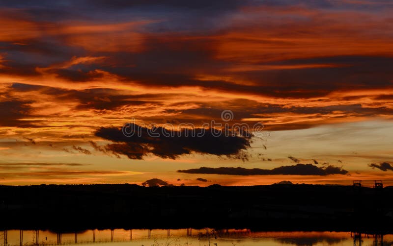Cloudy Bright Sky during Sunset Stock Image - Image of dark, idyllic ...
