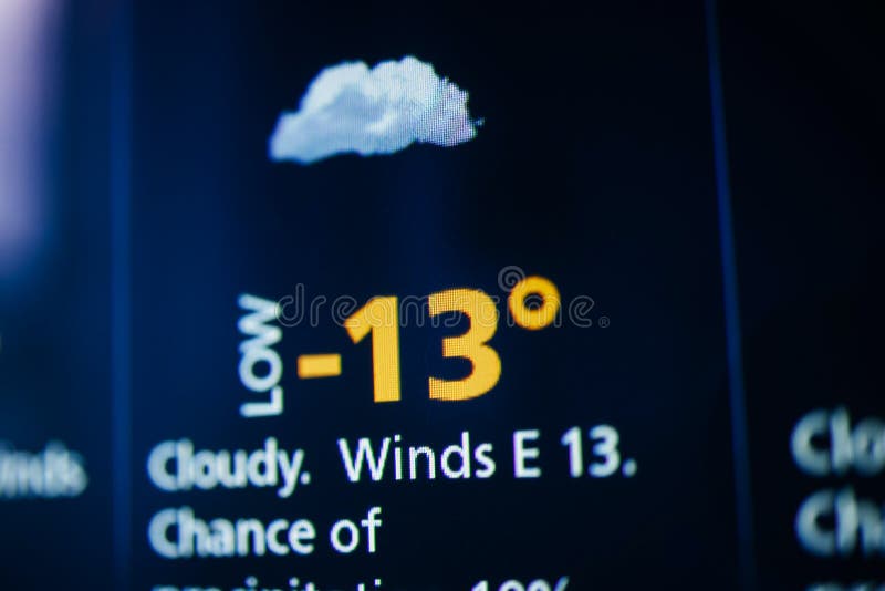 Cloudy and Cold Weather on Screen Stock Image - Image of computer ...