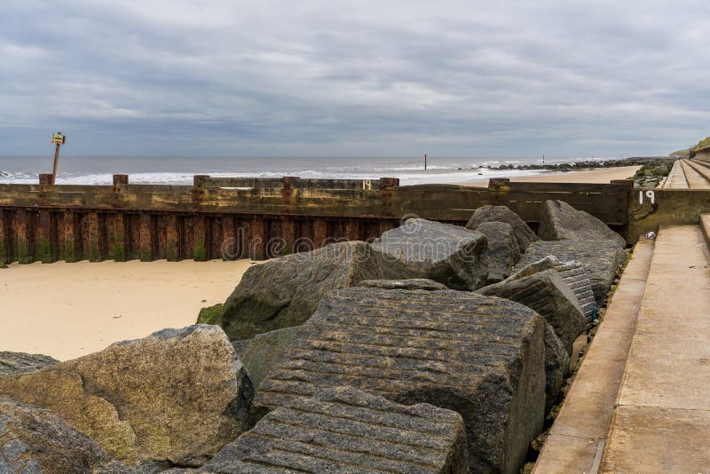 A Cloudy Day on the Beach in Waxham, England, UK Stock Image - Image of ...