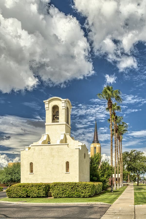 Cloudy Day in Downtown Mesa, Arizona Stock Image - Image of east ...