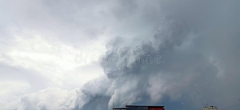 Cloudy Day for Ending February Stock Photo - Image of plain, lightning ...