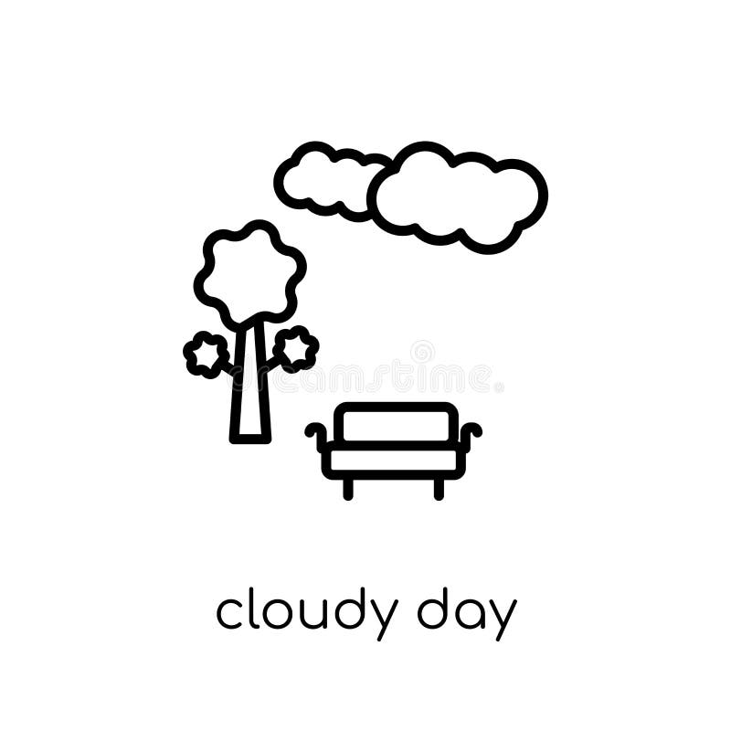 Cloudy Day Icon from Collection. Stock Vector - Illustration of ...