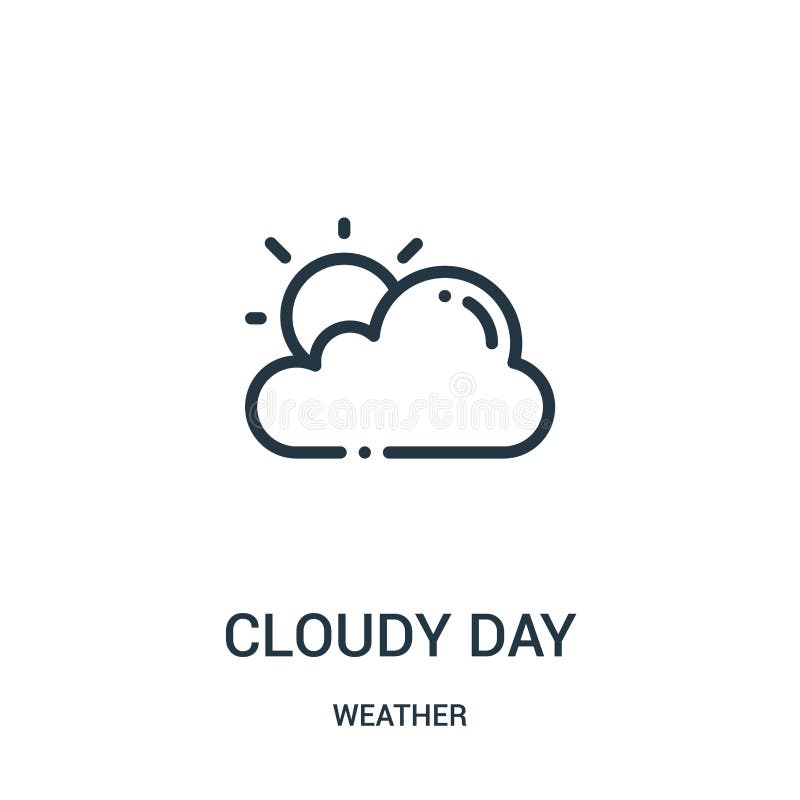 Cloudy Day Icon Vector from Weather Collection. Thin Line Cloudy Day ...