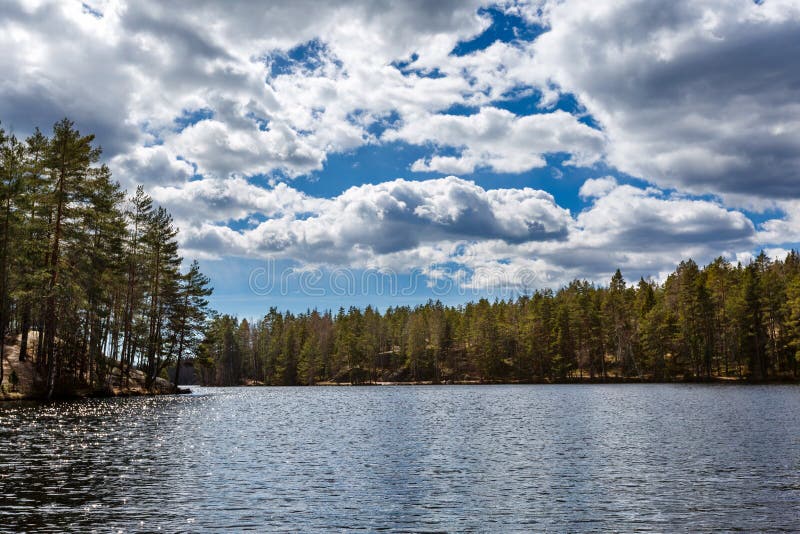 Cloudy Day on the Lake, Spring Stock Photo - Image of nature ...