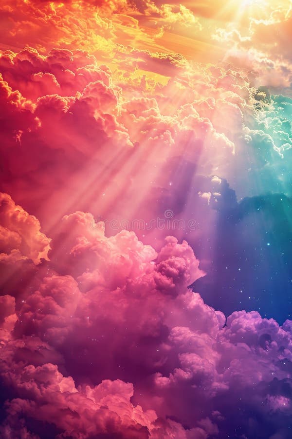 A Cloudy Day Scene with a Bright Sun Shining through the Clouds Stock ...