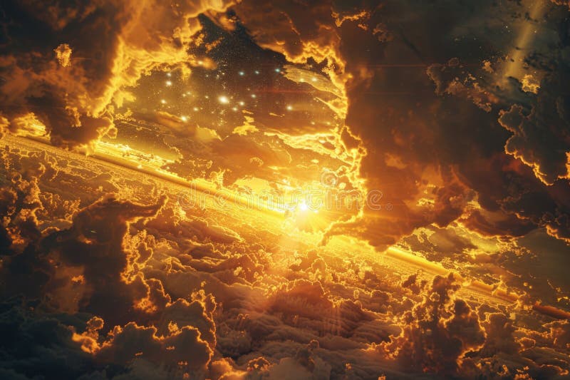 Cloudy day with sunlight stock photo. Image of weather - 383291956