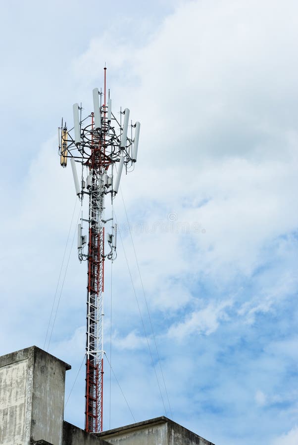 Telecommunication Pole with Antenna 4G Stock Photo - Image of pole ...