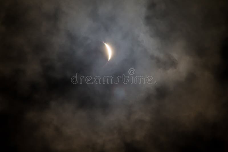 Cloudy Day during a Total Solar Eclipse Stock Image - Image of amazing, flare: 291901701