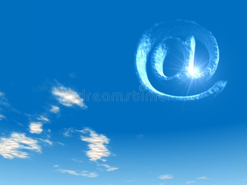 At the cloudy email stock illustration. Illustration of blue - 5644246