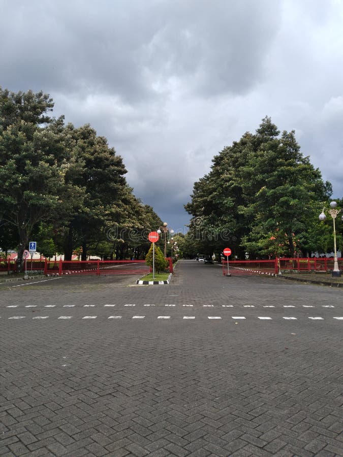 Cloudy empty road stock image. Image of road, vehicle - 262452019