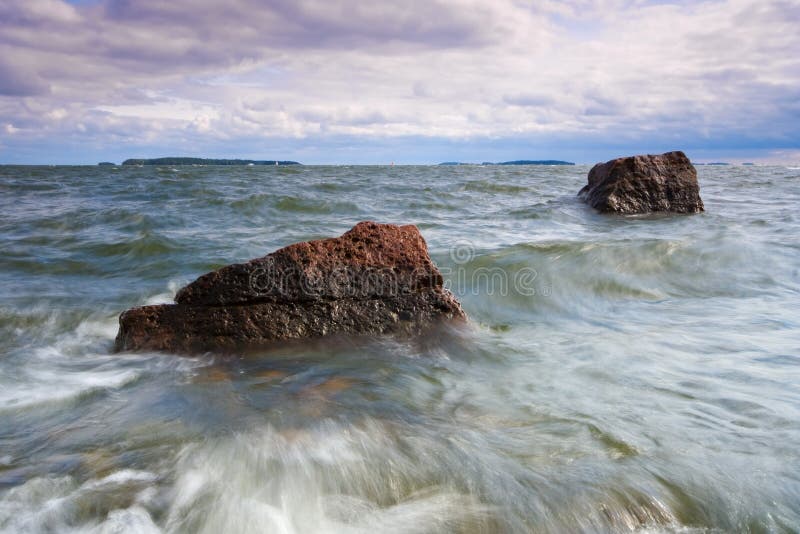 Cloudy Forenoon Summer Scene Stock Image - Image of ocean, beach: 20738729