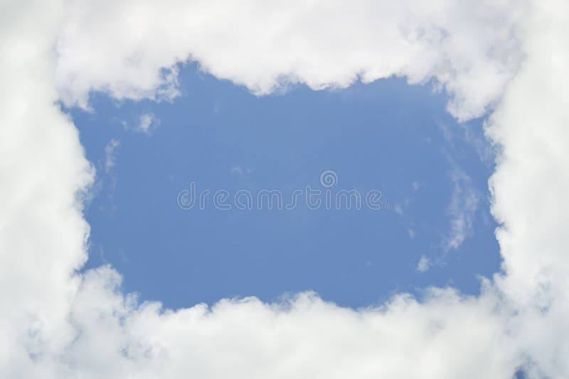 Cloudy frame, blue sky stock image. Image of inspiration - 25231411