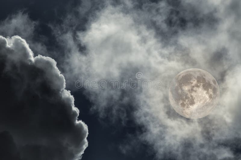 Cloudy full moon night stock image. Image of astrology - 169202339