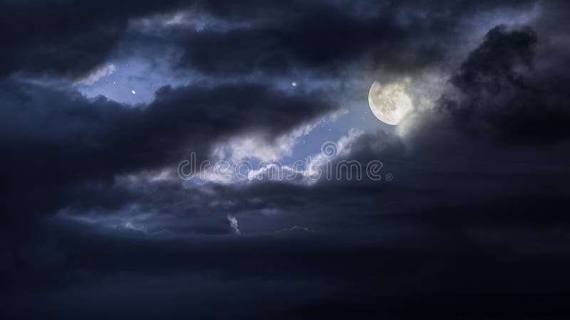 Cloudy full moon night stock image. Image of satellite - 113995291