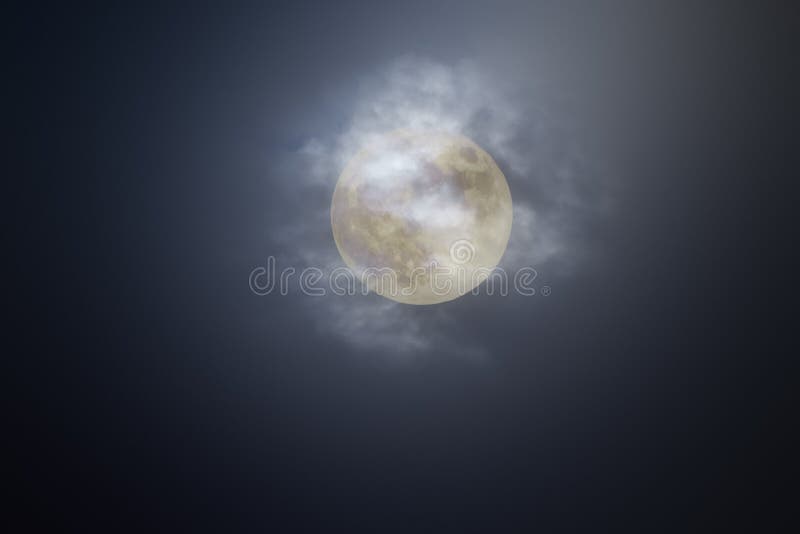 Cloudy full moon sky stock image. Image of glowing, blue - 194513235