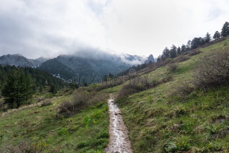 Cloudy Hike Boulder Colorado Stock Photo - Image of mist, glacier ...