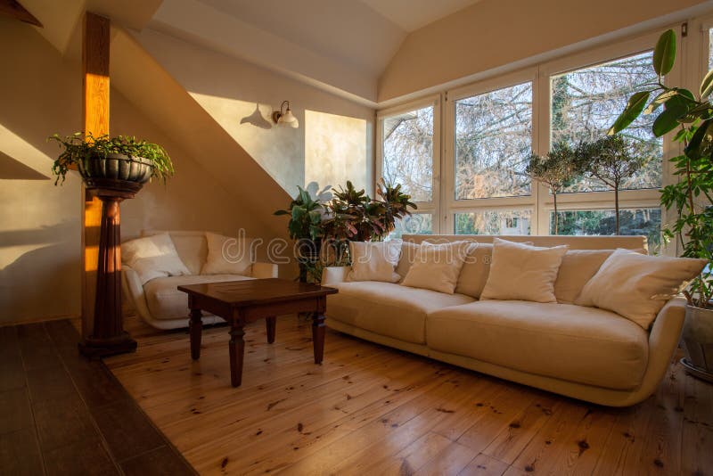 Cloudy home - bright couch stock image. Image of appliances - 28805079