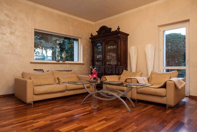 Cloudy home - living room stock photo. Image of design - 29811412