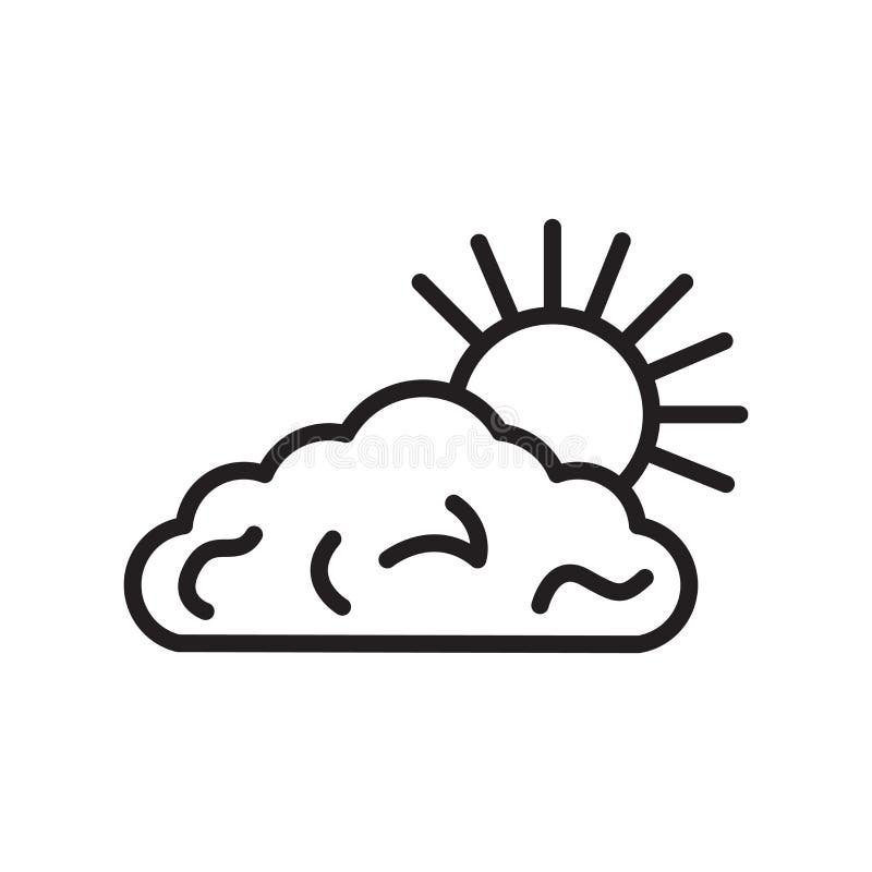 Cloudy Day Icon Vector Sign and Symbol Isolated on White Background ...