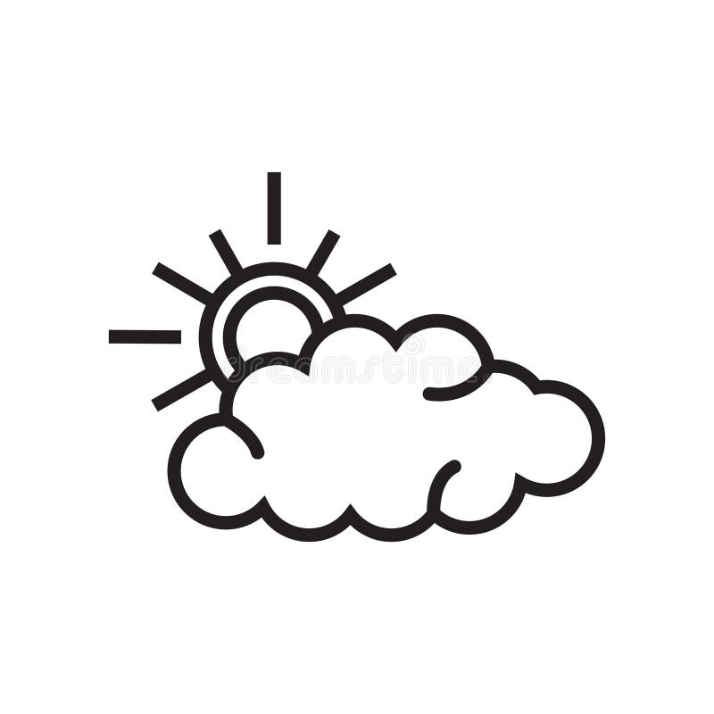 Cloudy Icon Vector Sign and Symbol Isolated on White Background, Cloudy ...
