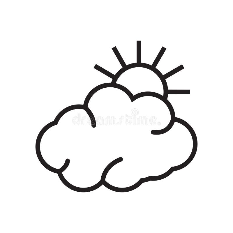 Cloudy Day Icon Vector Sign and Symbol Isolated on White Background ...