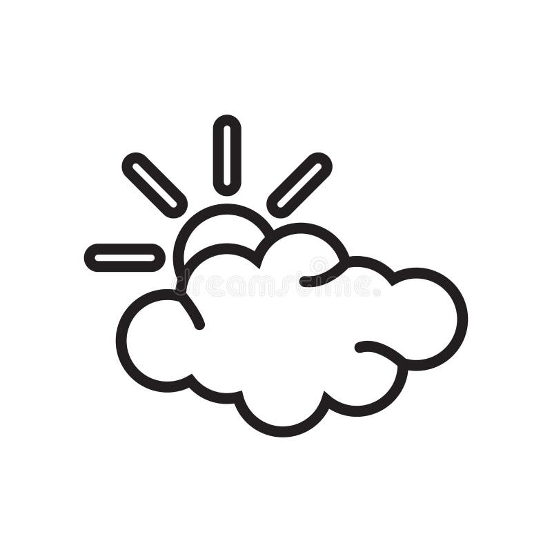 Cloudy Icon Vector Sign and Symbol Isolated on White Background, Cloudy ...
