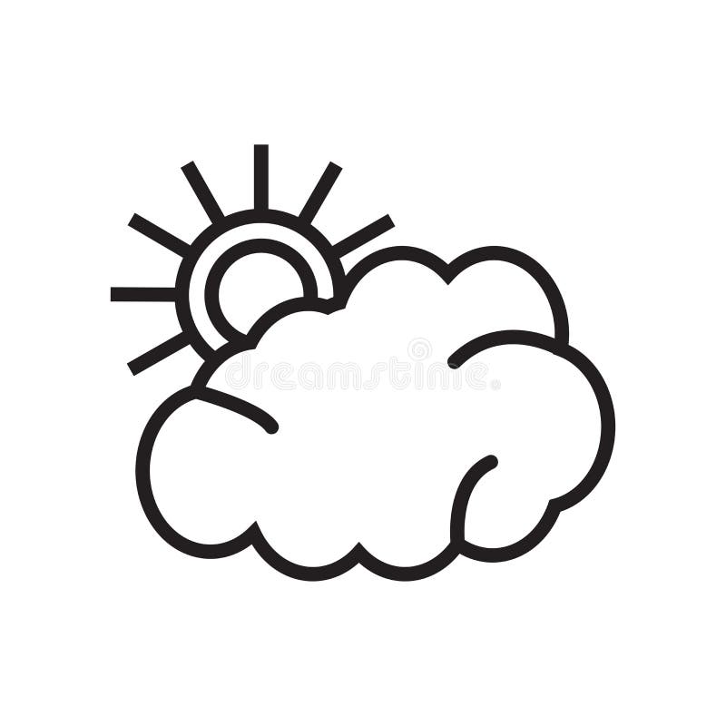 Cloudy Day Icon Vector Sign and Symbol Isolated on White Background ...