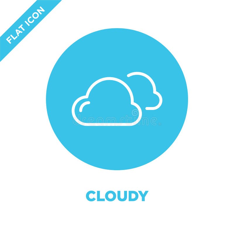 Cloudy Icon Vector from Weather Collection. Thin Line Cloudy Outline ...
