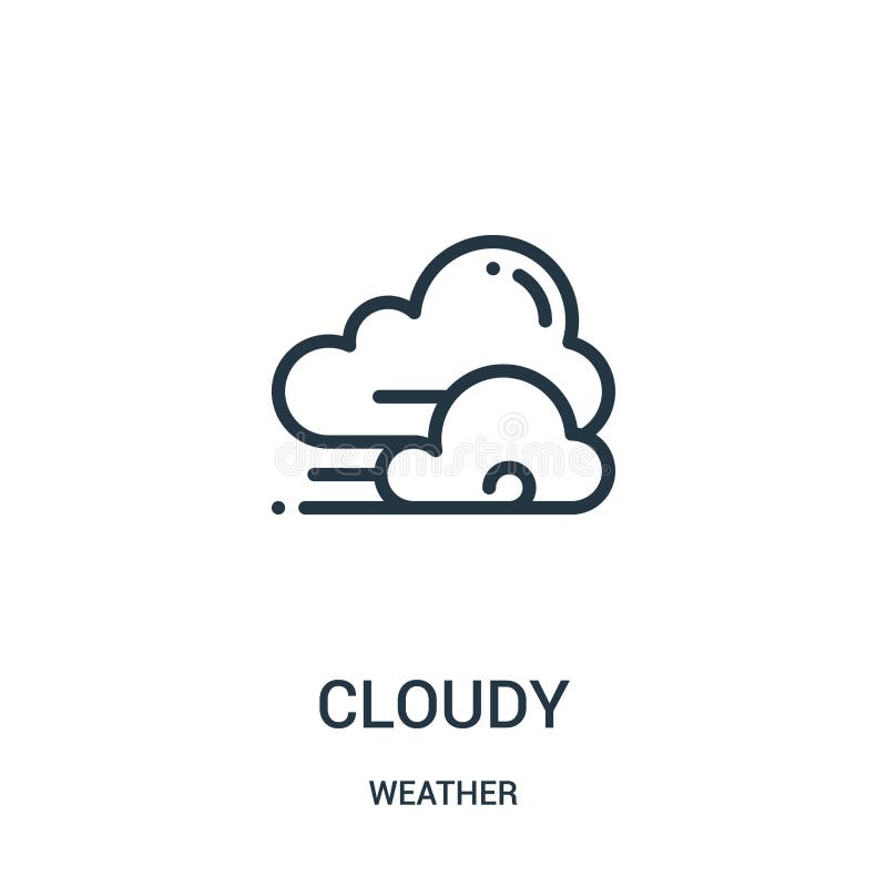 Cloudy Icon Vector from Weather Collection. Thin Line Cloudy Outline ...
