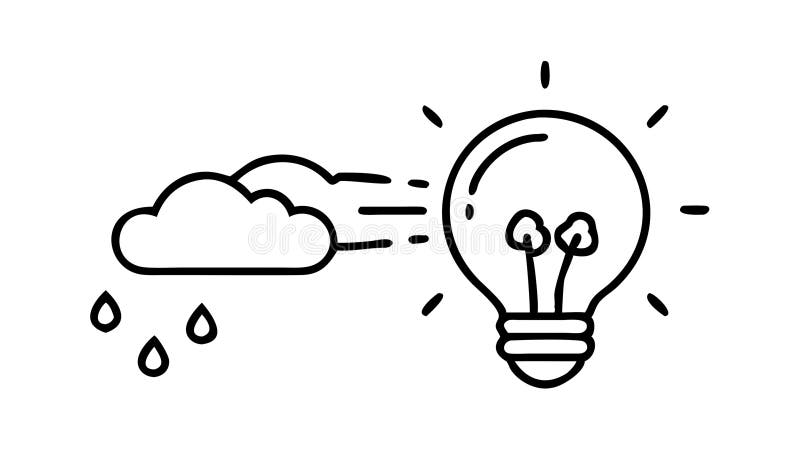 Cloudy Idea Lightbulb, Brainstorming Innovation Concept, Vector Design ...