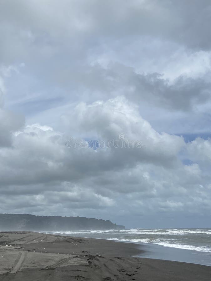 Cloudy Jogja Beach Parangtritis View Indonesia Stock Image - Image of ...