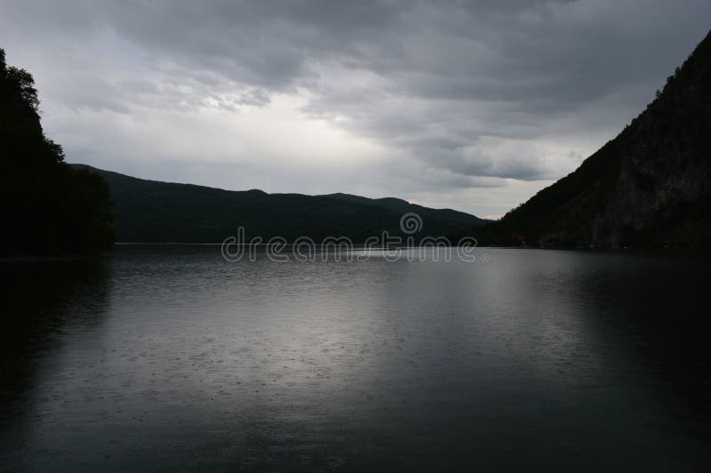 Cloudy on the lake stock image. Image of color, tree - 149390747