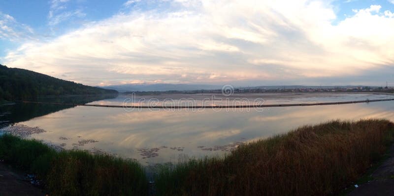 Cloudy Lake stock photo. Image of water, panorama, mountain - 60534258