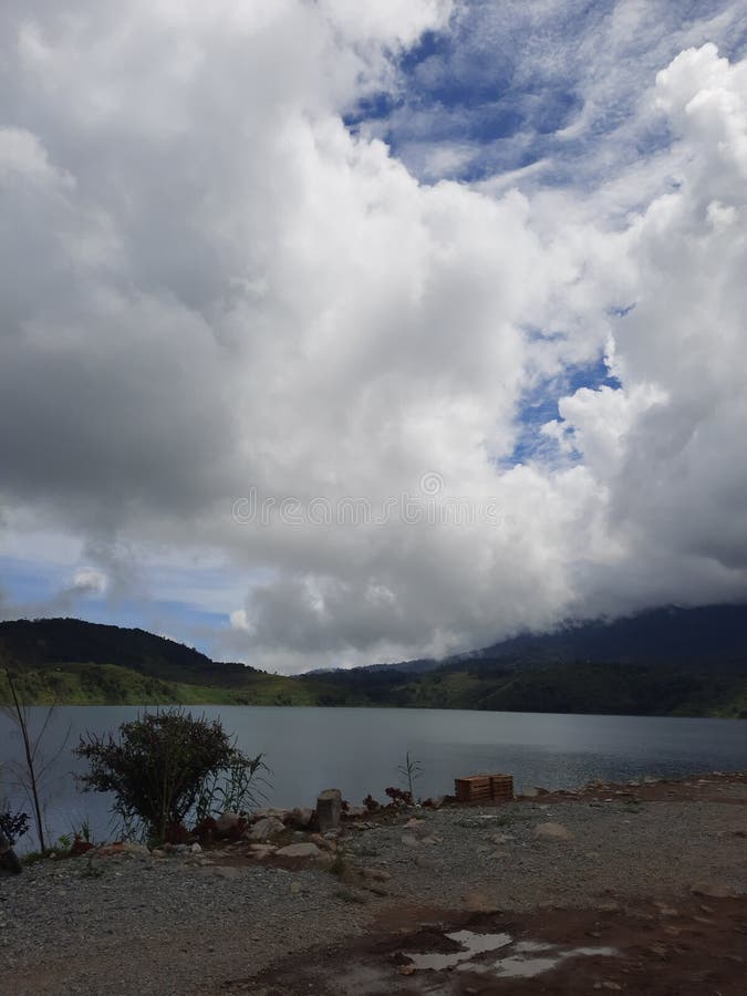 Cloudy Lake View beside Talang Mountain in West Sumatra, Indonesia ...