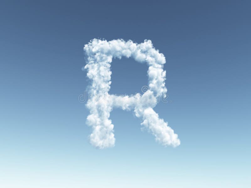Cloudy letter R stock illustration. Illustration of alphabet - 11948916