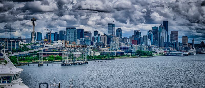Seattle skyline stock image. Image of elliot, sound, reflective - 18550283