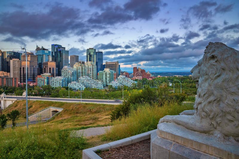 Cloudy Morning Sky Over Downtown Calgary Stock Image - Image of canada ...