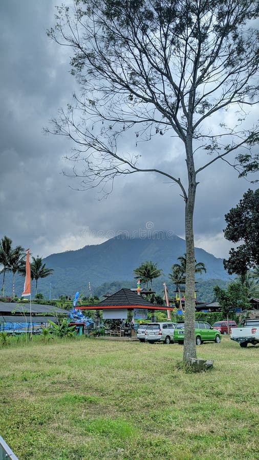 Cloudy Mountain Behind the Tree Stock Photo - Image of park, cloud ...