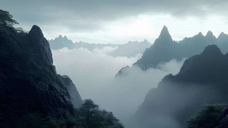 Cloudy mountains stock photo. Image of scenic, scenery - 358194860