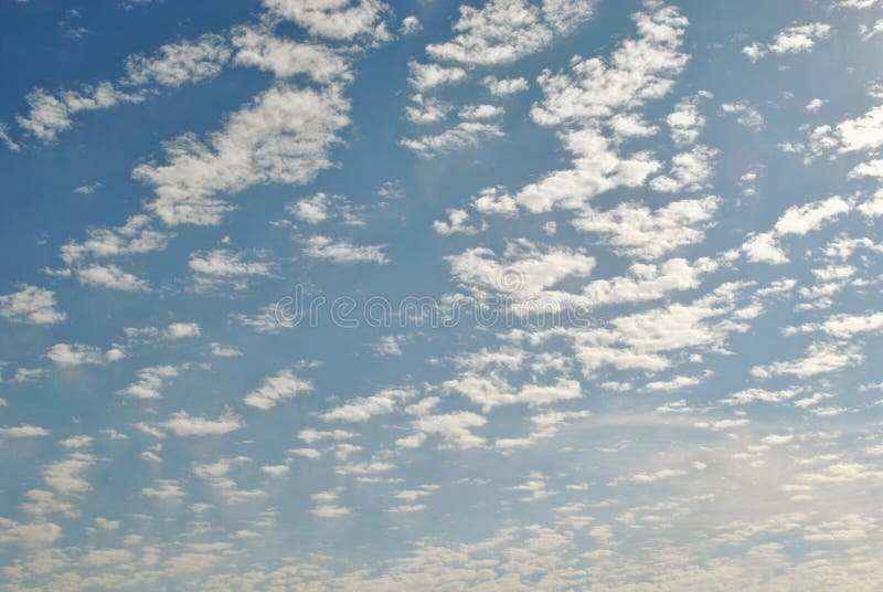 Cloudy Nice Sky at Midday with Sun Bright Stock Photo - Image of ...