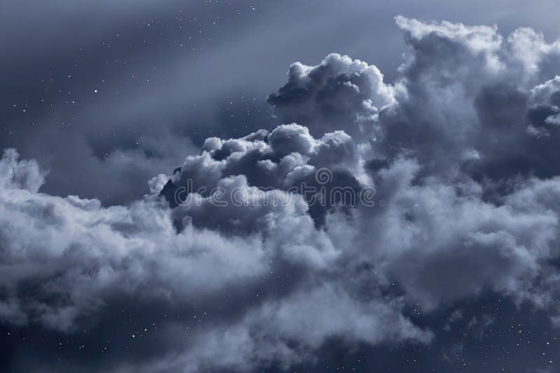 Cloudy Night Sky with Stars Stock Image - Image of night, dark: 315240549