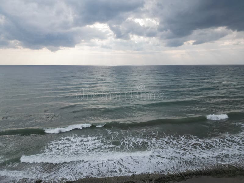 Cloudy ocean waves stock photo. Image of calm, background - 364080968